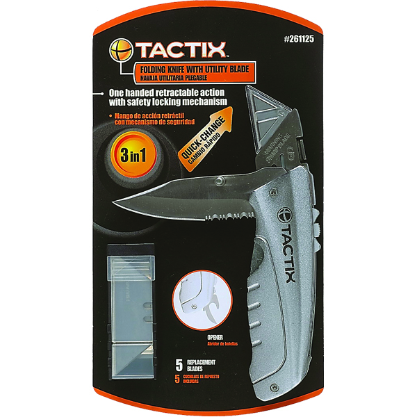 Tactix Utility Folding Knife Dual Function - Buy Tools Online