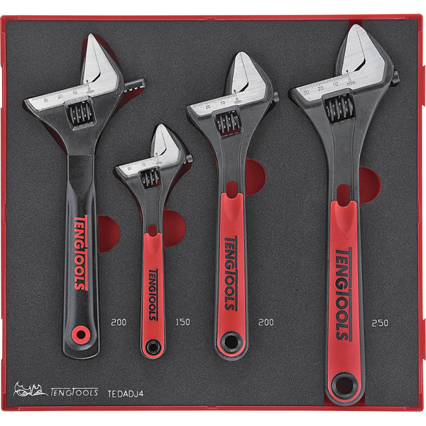 Teng 4pc Adjustable Wrench Set - TED-Tray - Buy Tools Online